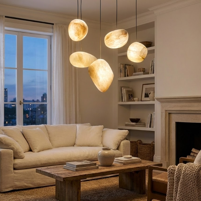 Alabaster Natural Stone Pendant – Denise Lamp
